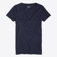 China Summer Women's V - Neck Cotton Casual T Shirts , Jersey Knit Ladies Short Tops for sale