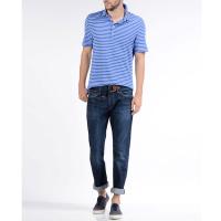 China Combed Cotton Men's Stripes Polo Shirt Four - button Placket Mixed Color for sale