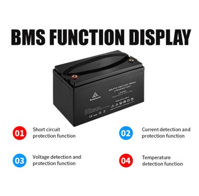 China Solar Rv Marine 12v Lifepo4 Battery 100ah Rechargeable for sale