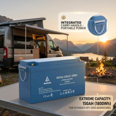China 12V 150AH LiFePO4 Camper Van Lithium Battery 1920Wh Extended Range for Long Trip Motorhome Camping for sale