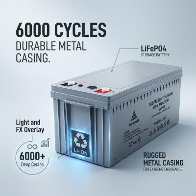 China 6000 Cycle Life 12V 150Ah LiFePO4 Van Battery Deep Cycle For Campervan Solar Storage System for sale