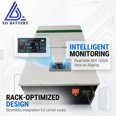 China 48V 100Ah Rack Mounted LiFePO4 Battery Module with Smart BMS for Telecom Base Station Backup Power for sale