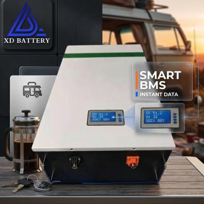 China 12.8V 100Ah Smart BMS LiFePO4 Battery Pack for RV Camper Van Motorhome Off-Grid Power Solution for sale