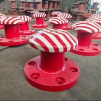 China 650KN Pillar Type Cast Iron Boat Bollard - P-Shaped Marine Mooring Equipment with 650KN Capacity for sale