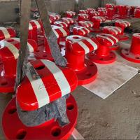 China 450KN Tee Type Cast Iron Cross Bitt Bollard with Anchor Rods Polished Dock Mooring for sale