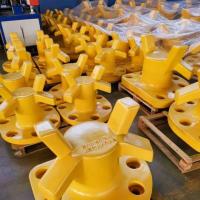 China 125T Horn Type Ductile Iron Dock Bollard Jetty Mooring Protection Polished for sale