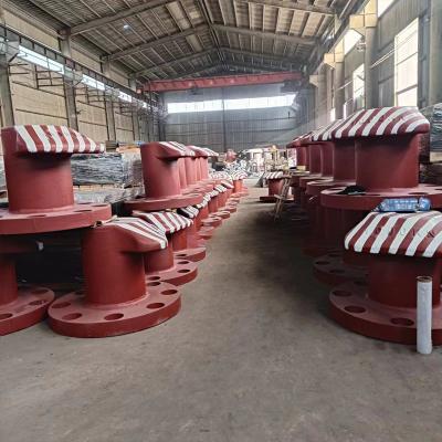 China 1500KN T Type Cast Iron Mooring Bollard Galvanized for Large Vessel for sale