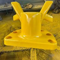 China Cast Steel Marine Jetty Bollard 100T Horn Type ZG230-450 Polished Dock Mooring for sale