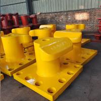 China 1000KN Tee Type Cast Steel Jetty Bollard Single Bitt Bollard Galvanized Ship Docking for sale