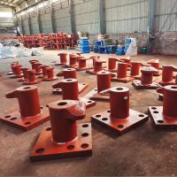 China 50KN T-Shaped Cast Iron Boat Deck Bollard Galvanized Mooring Protection for Marine Docking for sale