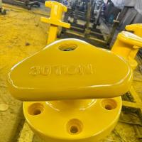 China 30T Tee Type Cast Iron Dock Bollards Cross Bitt Bollard Polished Ship docking for sale