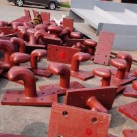 China 30T Tee Type Cast Iron Dock Bollards Cross Bitt Bollard Polished Ship docking for sale