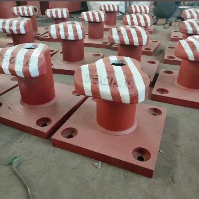 China 150KN T Type Cast Iron HT200 Mooring Bollard Galvanized Ship Docking Bollard for sale
