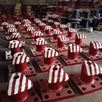 China 250KN T Head Cast Iron Bollard Galvanized Marine Pier Bollard for Ship Mooring for sale