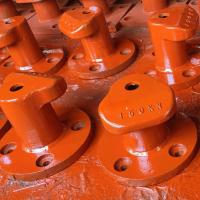 China Cast Iron T Head Bollard 150KN HT200 Painted Bitumen for Boat Mooring for sale