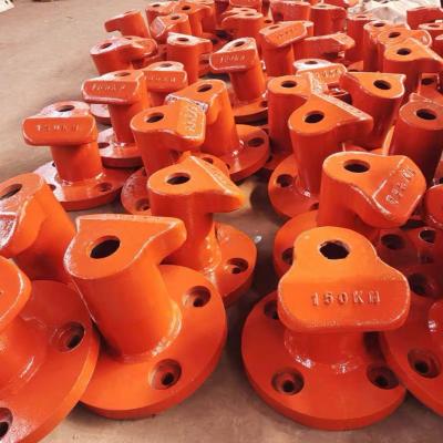 China 150KN Cast Iron Tee Type Boat Bollard - 150KN Load Capacity, Painted Bitumen Finish for Marine Docking for sale