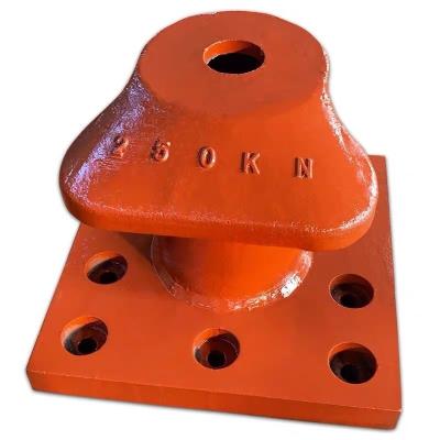China 250KN T Type Cast Iron Mooring Bitts Yacht Bollard Polished Fixed Marine Boat for sale