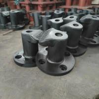 China 150KN T Type Cast Iron Boat Bollard Painted Bitumen For Marine Outfitting for sale