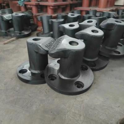 China 150KN T Type Cast Iron Boat Bollard Painted Bitumen For Marine Outfitting for sale