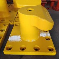 China 1000KN Tee Type Cast Steel Jetty Bollard Single Bitt Bollard Galvanized Ship Docking for sale