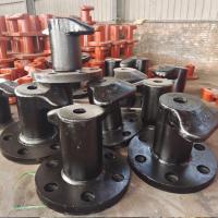 China 350KN T Type Cast Steel Single Bitt Bollard Galvanized Ship Docking Mooring for sale