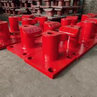 China 150KN T Type Cast Iron Boat Bollard Painted Bitumen For Marine Outfitting for sale