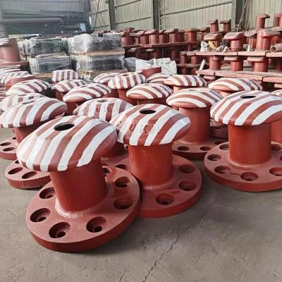 China 650KN Pillar Type Cast Steel Port Bollard with Galvanized Mooring Protection for Marine Applications for sale