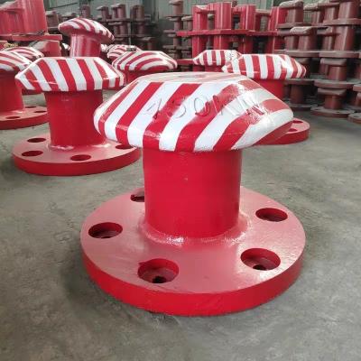 China Pillar Type Cast Iron Single Bitt Bollard 450KN Port Ship Docking Polished for sale
