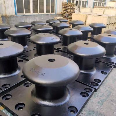 China 1000KN Cast Iron HT200 Single Bitt Bollard - Galvanized Dock Mooring for Marine Applications for sale