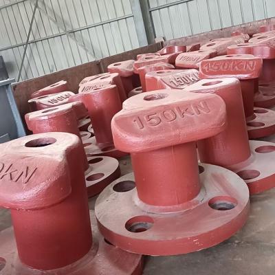 China 150KN T Head Cast Iron Cross Bitt Bollard Pier Mooring Bollard Polished Protection for sale