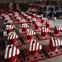 China 250KN T Type Cast Iron Mooring Bitts Yacht Bollard Polished Fixed Marine Boat for sale