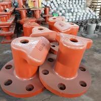 China 450KN Tee Type Cast Iron Cross Bitt Bollard with Anchor Rods Polished Dock Mooring for sale