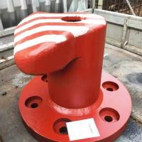 China 550KN T Type Cast Iron HT200 Bollard for Ship Pier Galvanized Large Vessel Mooring for sale