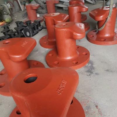 China 450KN Cast Steel T Type Boat Bollard Cross Bitt Bollard Galvanized Ship Docking for sale