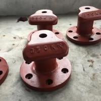 China 350KN T Type Cast Steel Single Bitt Bollard Galvanized Ship Docking Mooring for sale