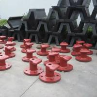 China 50KN T Type Cast Steel Boat Bollard Jetty Mooring Bollard Galvanized Marine Protection for sale