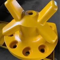 China 125T Horn Type Ductile Iron Dock Bollard Jetty Mooring Protection Polished for sale