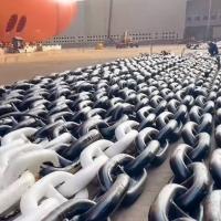 China 100mm Grade 3 High Strength Alloy Steel Stud Link Anchor Chain Spray Paint for sale