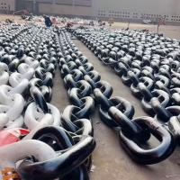 China 130mm High Strength Alloy Steel Stud Link Anchor Chain Grade 3 Spray Paint for sale
