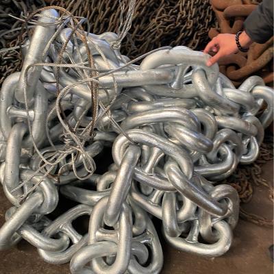 China 32mm High Strength Alloy Steel Galvanized Stud Link Anchor Chain for Yacht for sale