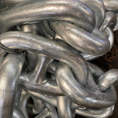 China 87mm Grade3 High-Strength Alloy Steel Stud Link Anchor Chain for Vessel Positioning for sale