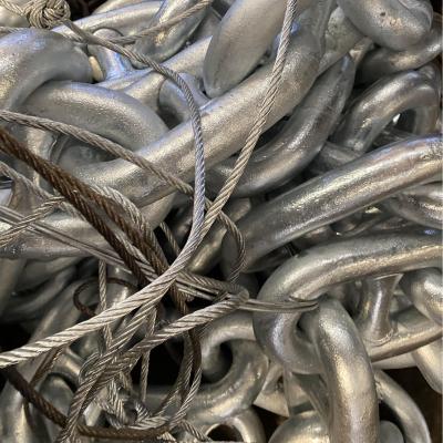 China Grade 3 124mm Galvanized Stud Link Anchor Chain - High Strength Alloy Steel for Marine Applications for sale