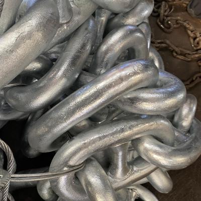 China High Strength Alloy Steel Stud Link Anchor Chain 90mm Painted for Marine Mooring for sale