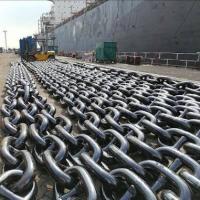 China High Strength Alloy Steel Painted Stud Link Anchor Chain 84mm for Vessel Positioning for sale