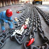 China High Strength Alloy Steel Stud Link Anchor Chain 78mm Spray Paint Boat Mooring Chain for sale