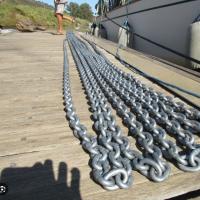 China 40mm Grade 3 Stud Link Anchor Chain High Strength Alloy Steel Spray Paint for sale