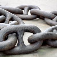 China 95mm High Strength Alloy Steel Spray Paint Marine Mooring Chain Ship Stabilization for sale