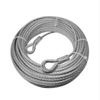 China Galvanized Triple Strand Twisted Steel Wire Rope Sling 22mm Fiber Core Marine Grade for sale