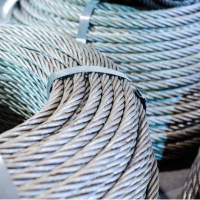China Galvanized Triple Strand Twisted Steel Wire Rope Sling 22mm Fiber Core Marine Grade for sale
