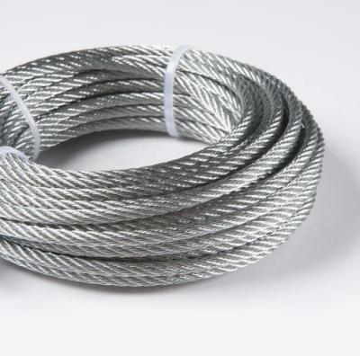 China 16mm Galvanized High Carbon Steel Wire Rope Sling Fiber Core for Marine Deck Cranes for sale
